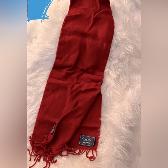Coach | Accessories | Coach Red Cashmere Winter Scarf | Poshmark